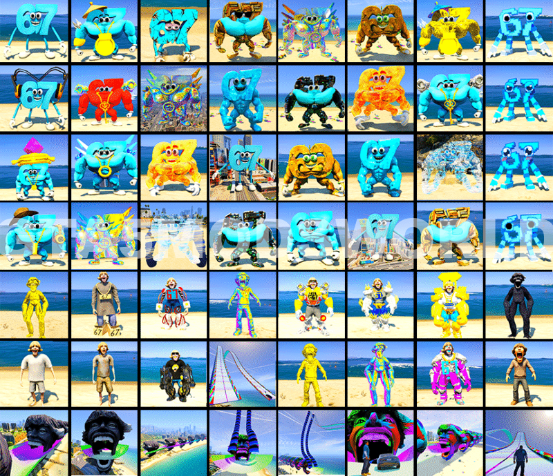 67 ALL PACK GTA 5 MODS (Pack Of 50 Peds & Props ) - GTA5MODSWORLD